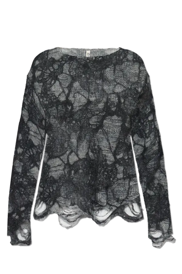 R13 Vintage-effect Sweater - Grey