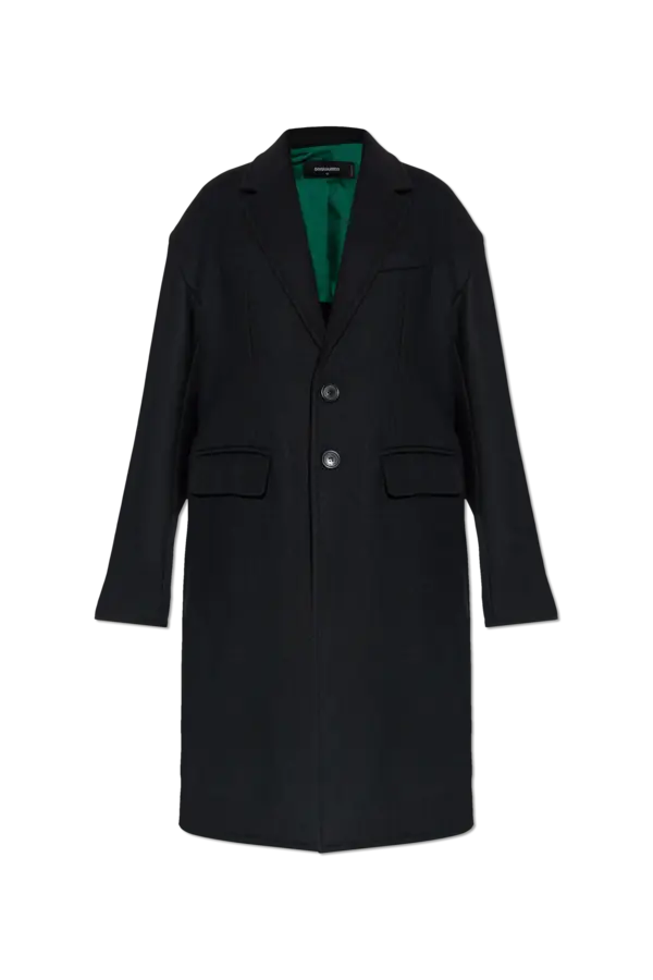 Dsquared2 Wool Overcoat - Black