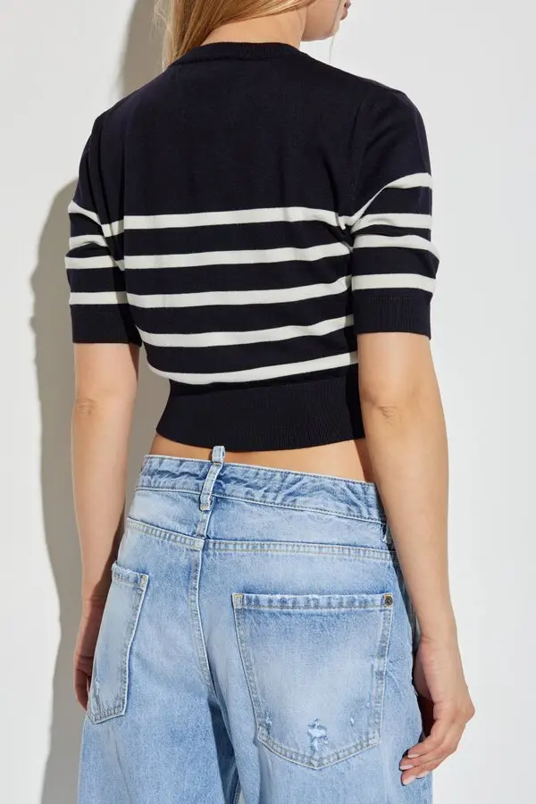 Dsquared2 Striped Wool Top - Navy Blue