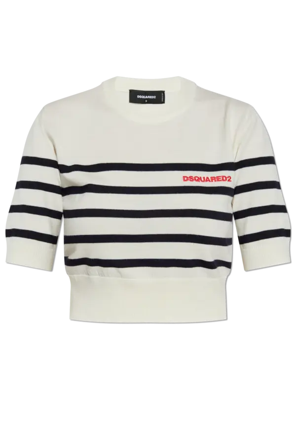 Dsquared2 Wool Striped Top - Cream