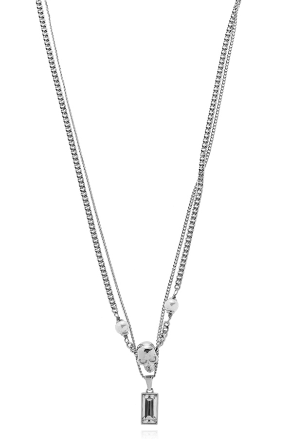 Alexander McQueen Necklace With Shimmering Crystals - Silver