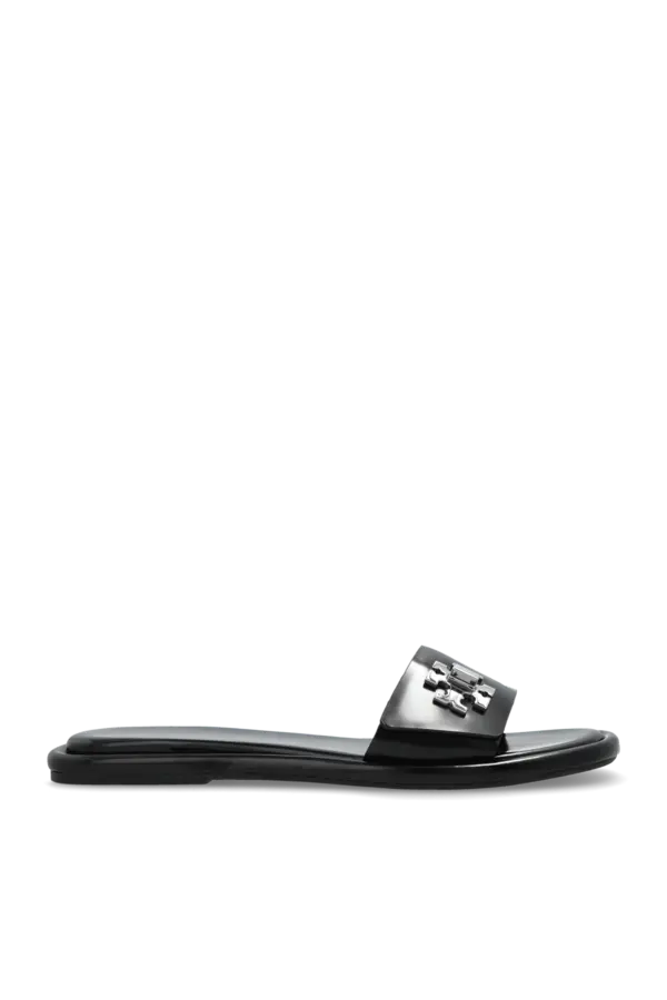 Tory Burch T Lock Slides - Black