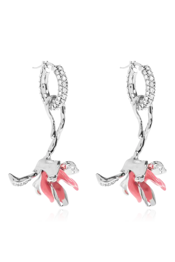 Marni Flower Dangle Earrings - Silver