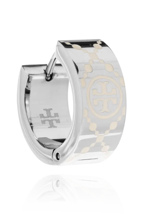 Tory Burch Logo Hoop Earrings