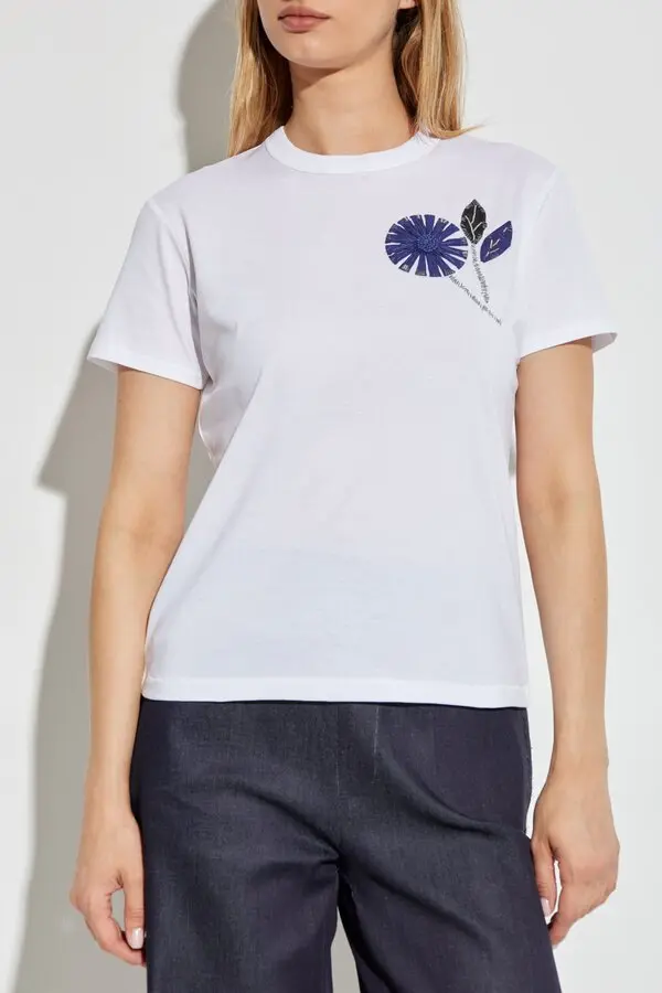 Marni T-shirt With Floral Appliqu