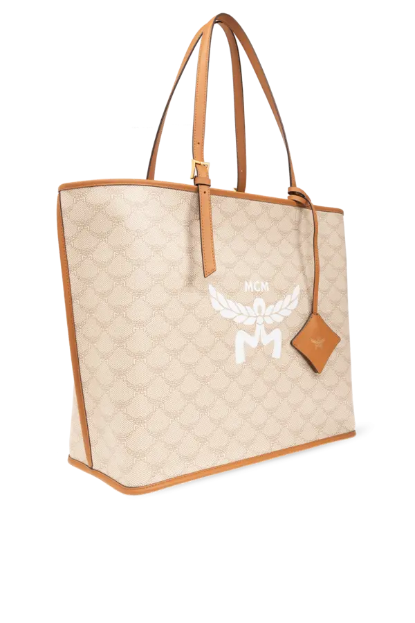 Mcm Himmel Medium Shopper Bag - Beige