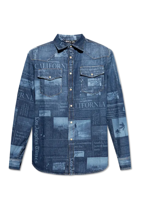 Palm Angels Printed Denim Shirt