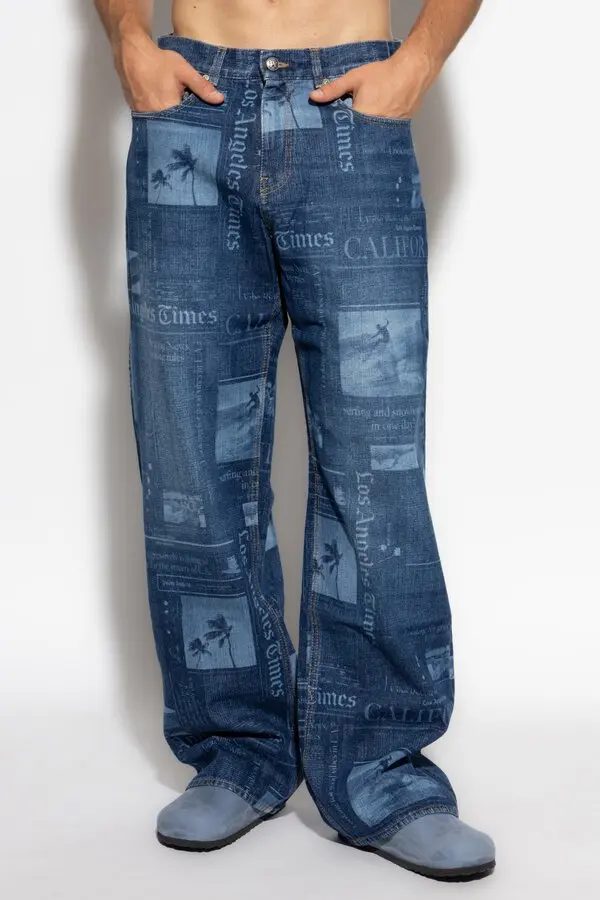 Palm Angels Patterned Carrot Fit Jeans