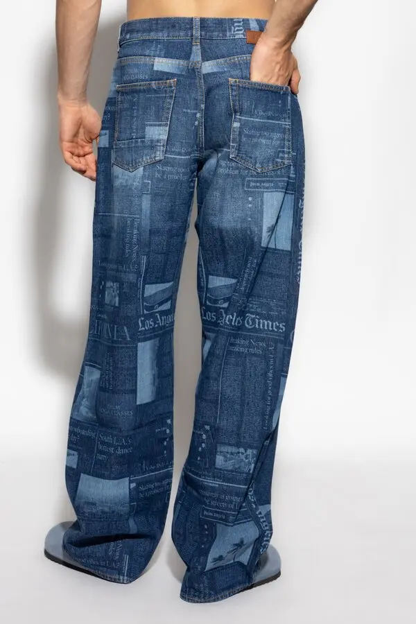 Palm Angels Patterned Carrot Fit Jeans