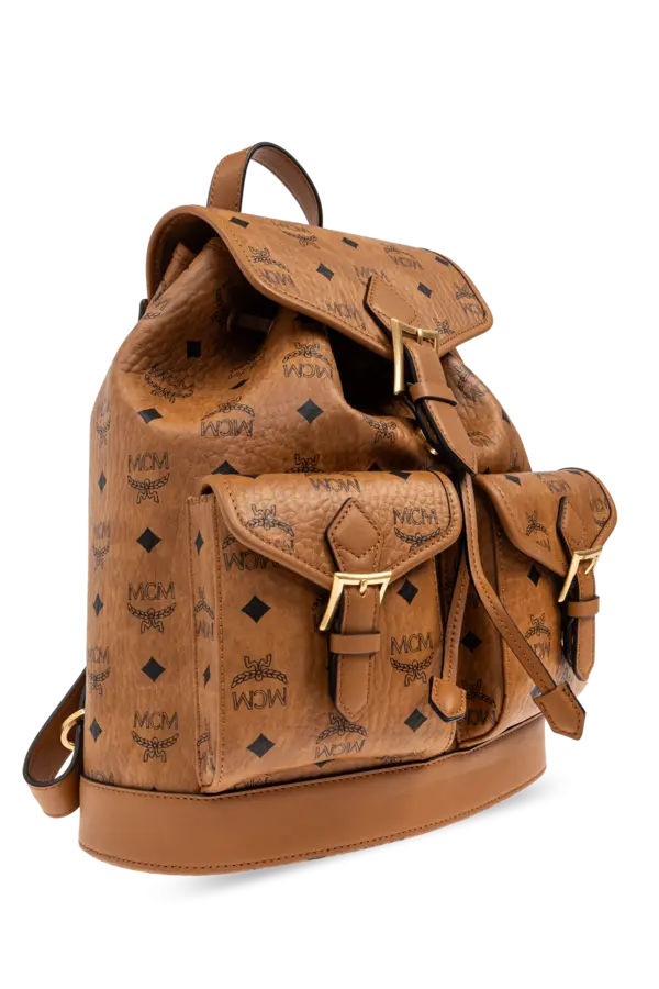 Mcm Aren Small Backpack - Brown