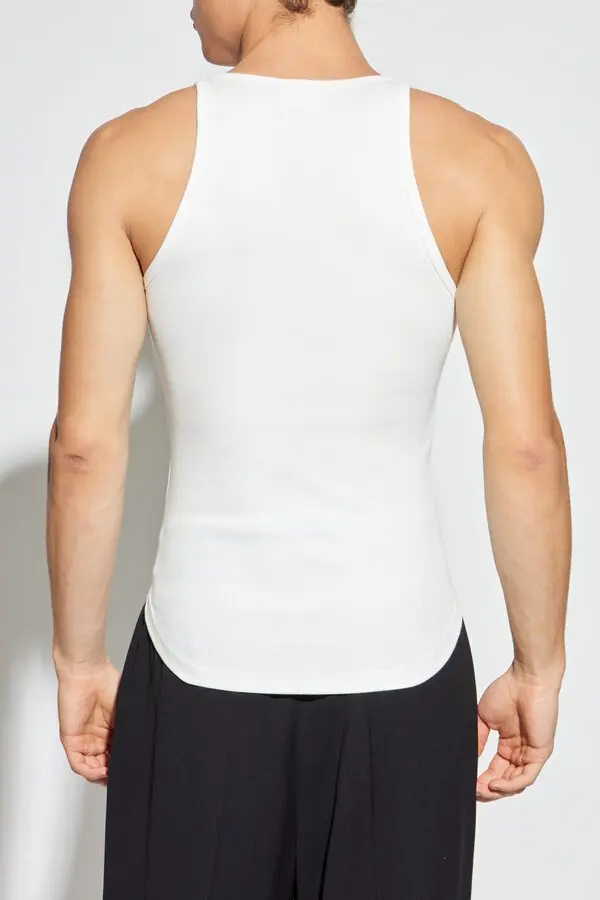 COURREGES Logo Ribbed Tank Top