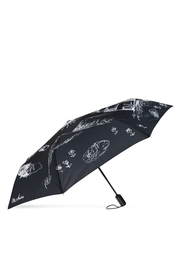 Moschino Folding Umbrella - Black