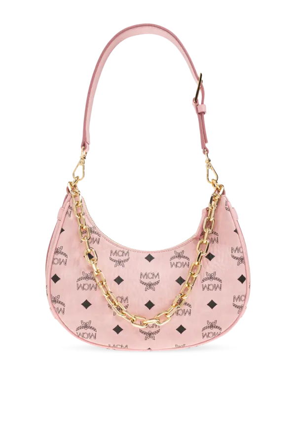 Mcm Aren Embossed Leather Baguette - Pink