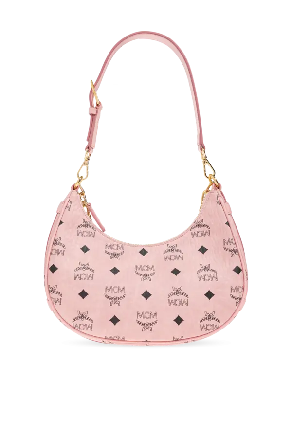Mcm Aren Embossed Leather Baguette - Pink