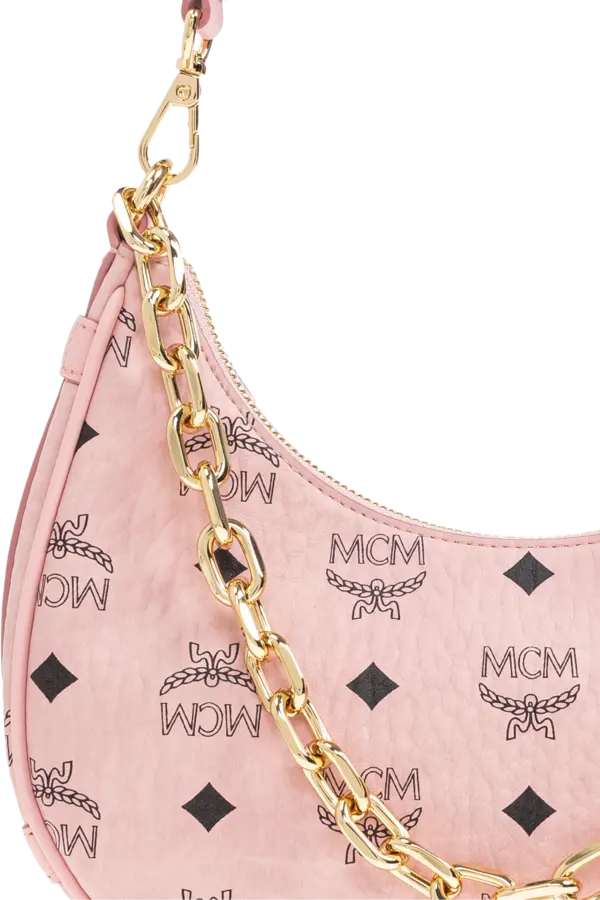 Mcm Aren Embossed Leather Baguette - Pink