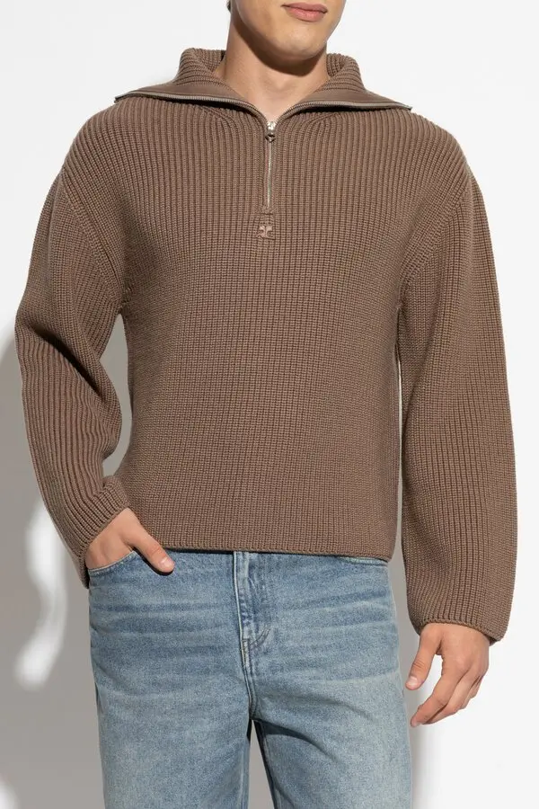 COURREGES Cable-knit Wool Sweater