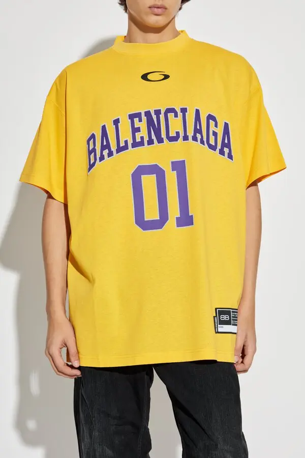 Balenciaga T-Shirt With Logo - Yellow | Editorialist