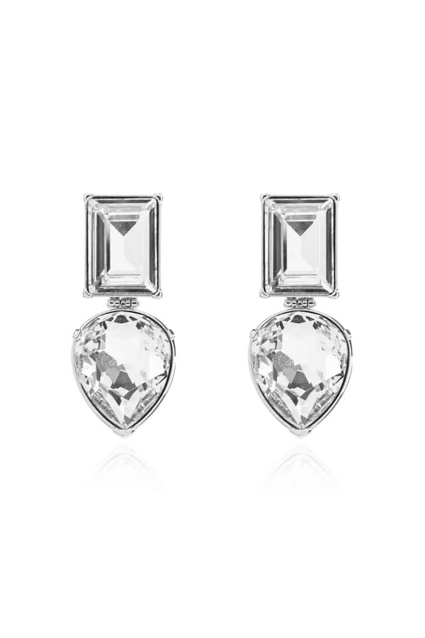 Alexander McQueen Crystal Drop Earrings - Silver