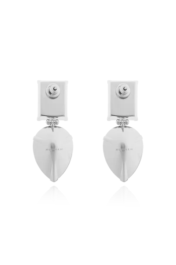 Alexander McQueen Crystal Drop Earrings - Silver