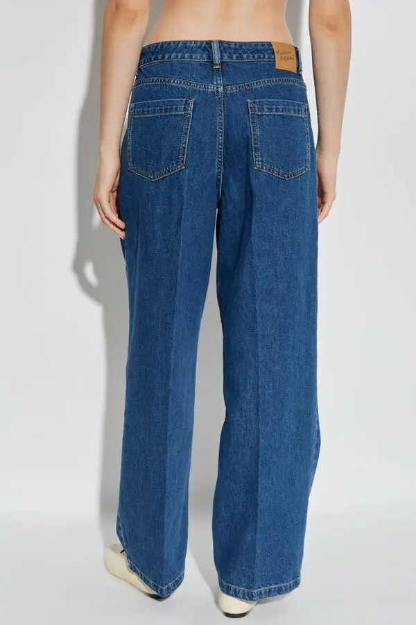 Maison Kitsuné Pleated Wide-leg Jeans