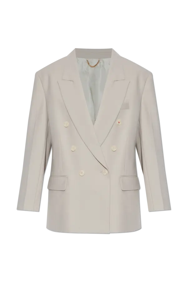 Victoria Beckham Wool-trimmed Blazer - Grey