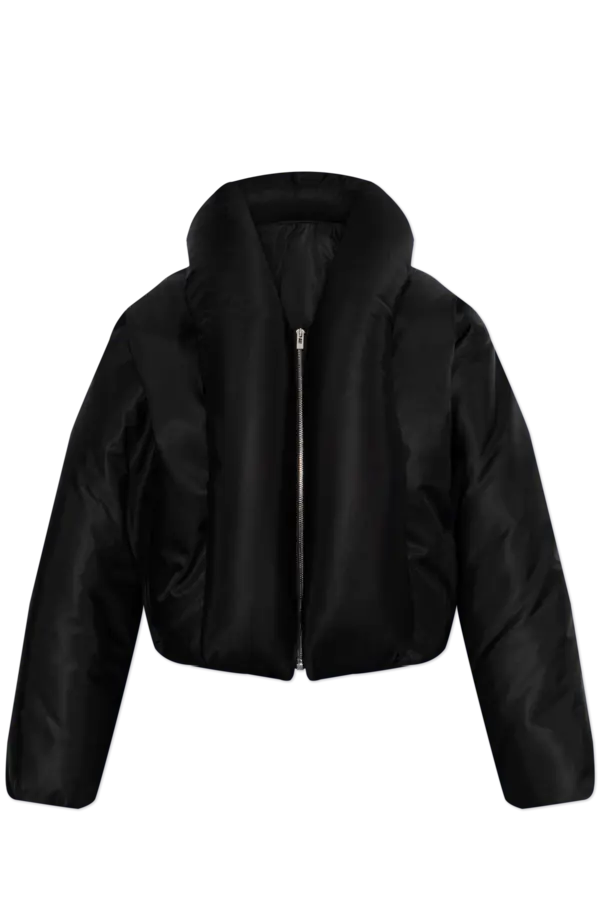 Alaïa Insulated Jacket With Voluminous Collar - Black