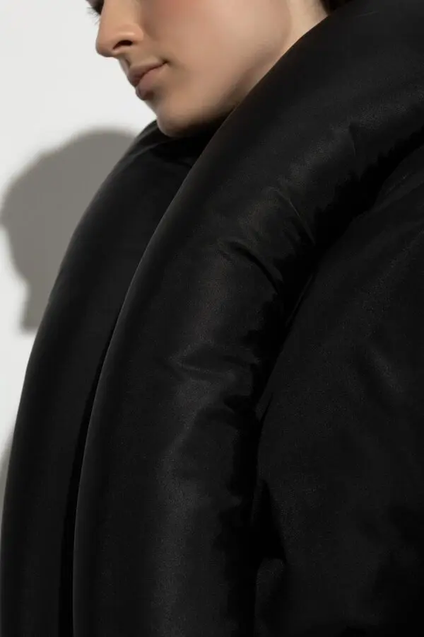 Alaïa Insulated Jacket With Voluminous Collar - Black