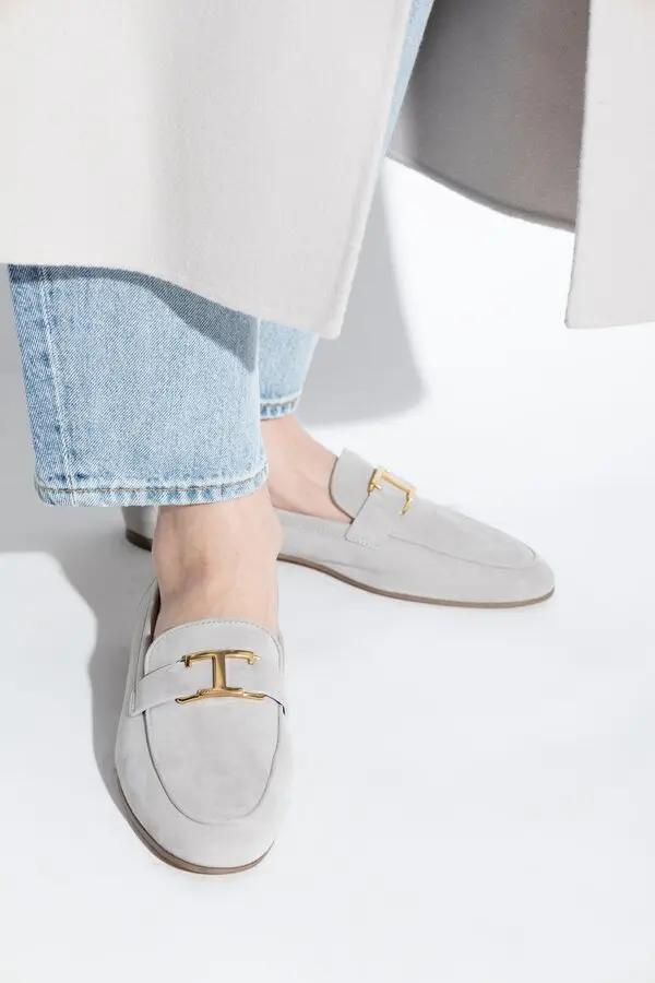 TOD’S Suede Loafers With Gold-tone Buckle