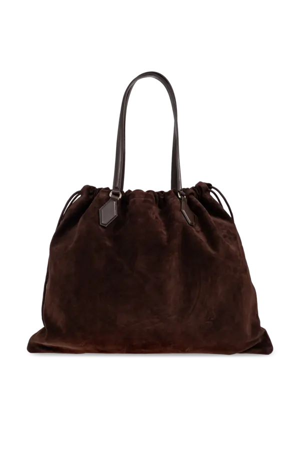 JIMMY CHOO Drawstring Tote Shopper Bag - Brown