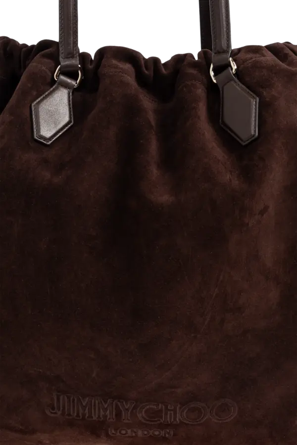 JIMMY CHOO Drawstring Tote Shopper Bag - Brown