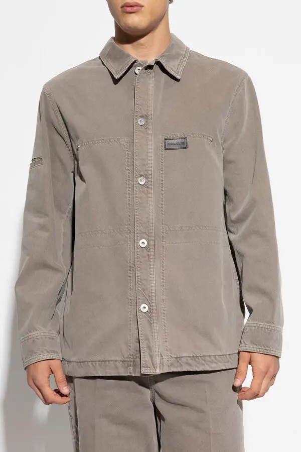 FERRAGAMO Denim Shirt With Logo Patch