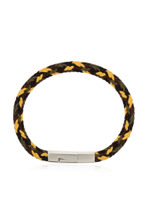 Bottega Veneta Woven Leather Bracelet With Magnetic Clasp - Multicolour