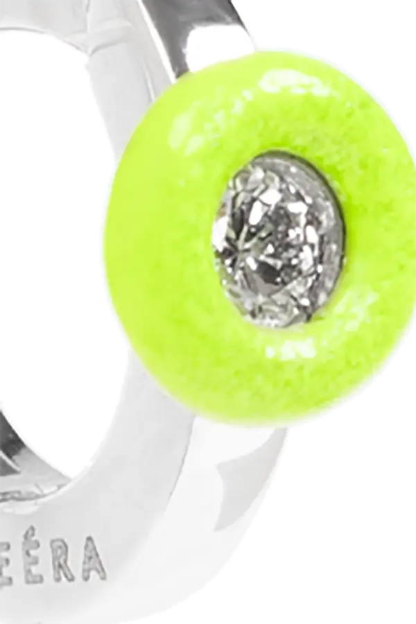 EERA Single Earring In White Gold With Gemstone Accent - Silver