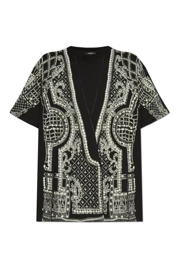 Balmain Oversize T-shirt With Geometric Print