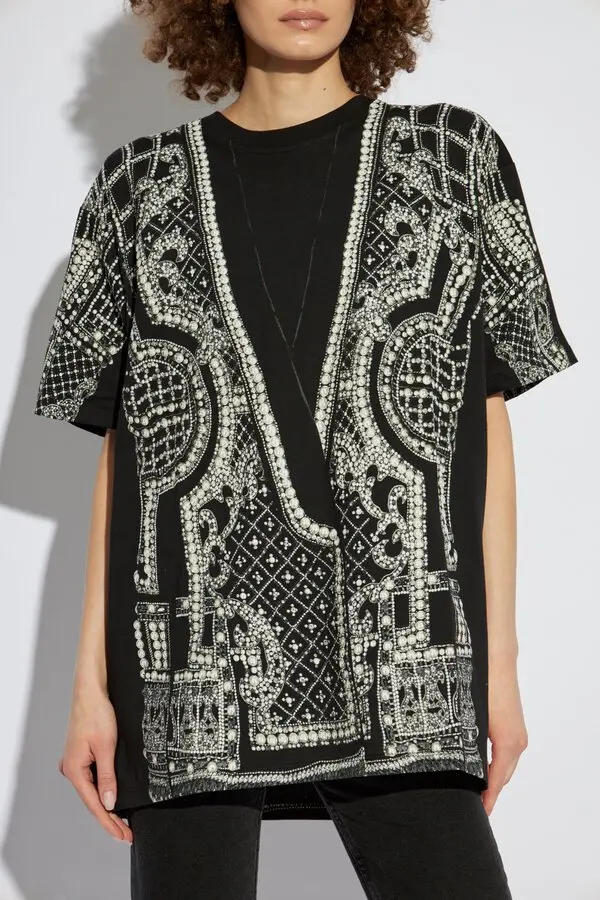 Balmain Oversize T-shirt With Geometric Print