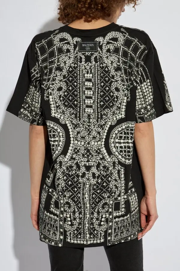 Balmain Oversize T-shirt With Geometric Print