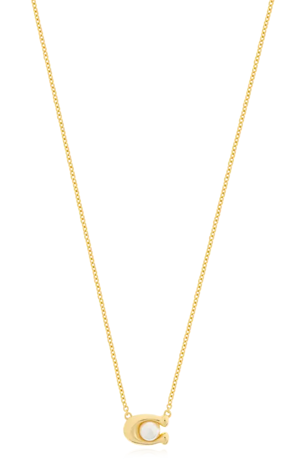 COACH Logo Pendant Necklace - Gold