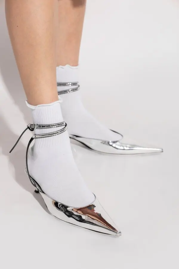 Moschino Heeled Shoes With Pointed Toe And Kitten Heel - Black
