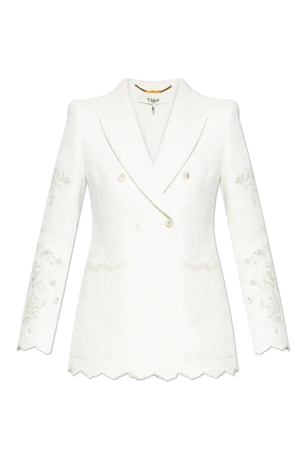 Chloé Double-breasted Blazer With Wavy Edges