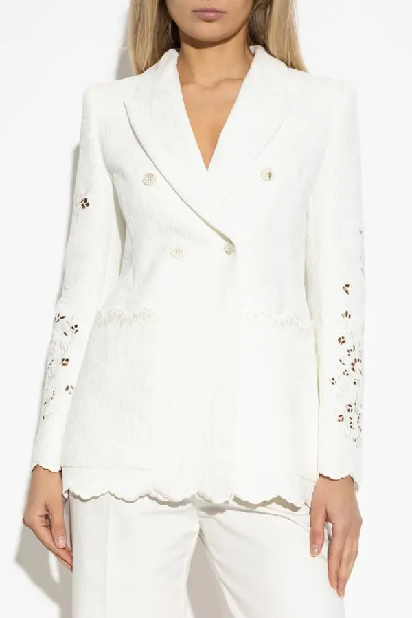 Chloé Double-breasted Blazer With Wavy Edges