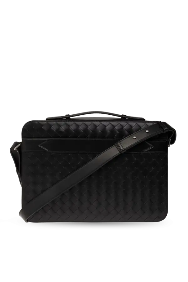 Bottega Veneta Leather Intrecciato Briefcase - Black