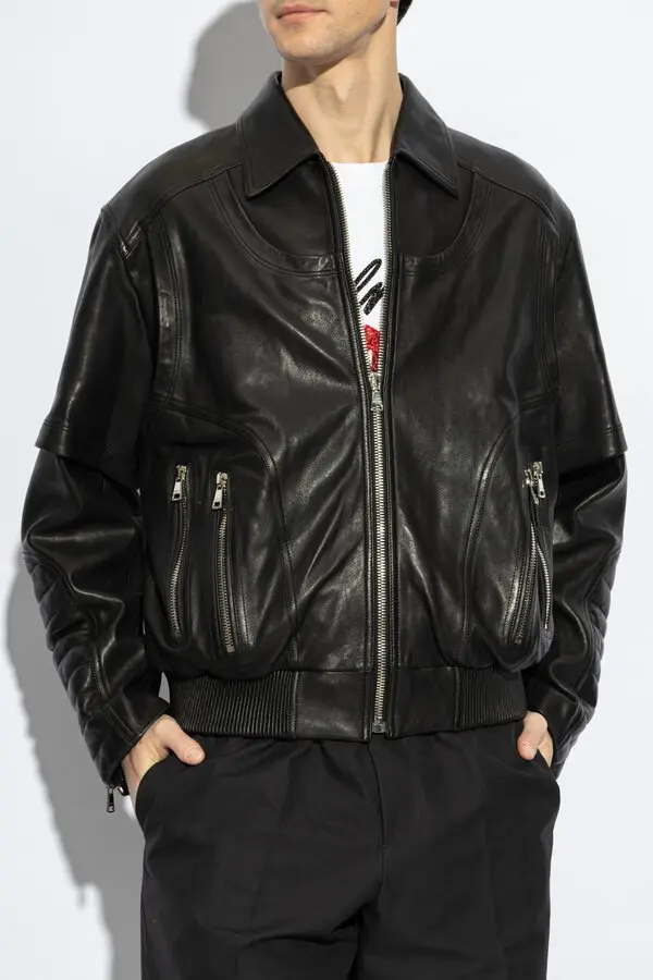 Balmain Lambskin Leather Jacket In Black - 60% Off | Editorialist