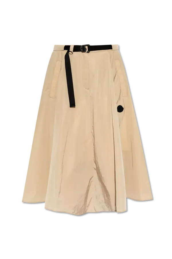 Moncler Pleated Skirt With Buckled Belt And Pockets