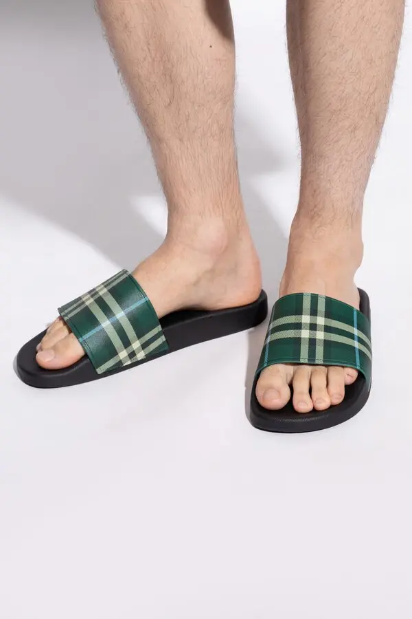 Burberry Rubber Slides - Green
