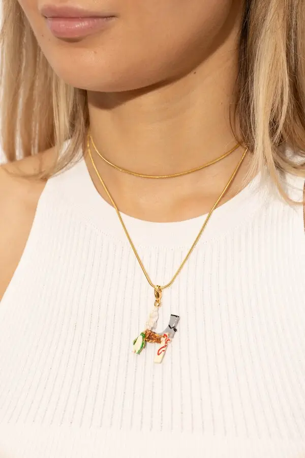 Marni Sculptural Letter Pendant - Multicolour