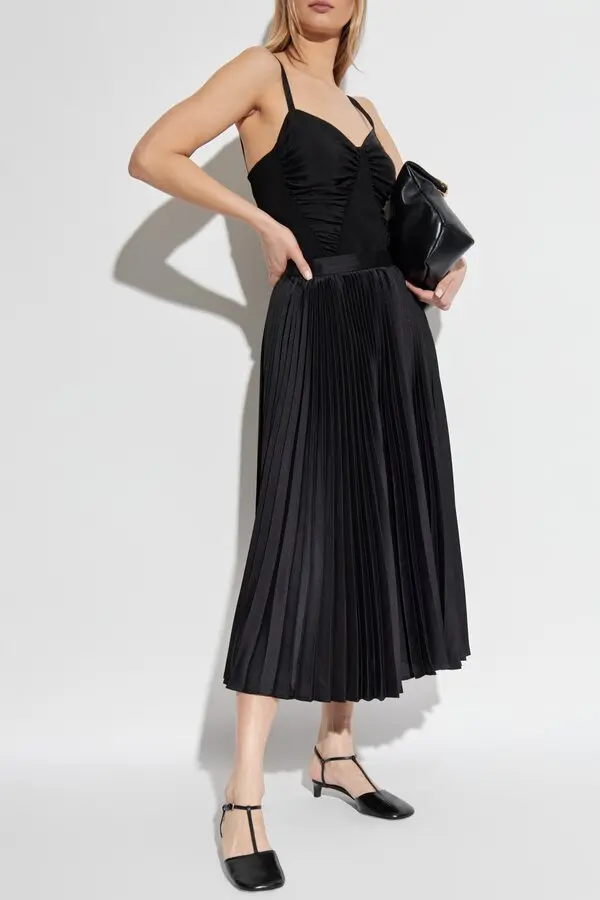 JIL SANDER Pleated Midi Skirt - Black