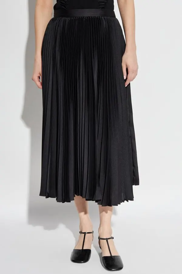 JIL SANDER Pleated Midi Skirt - Black