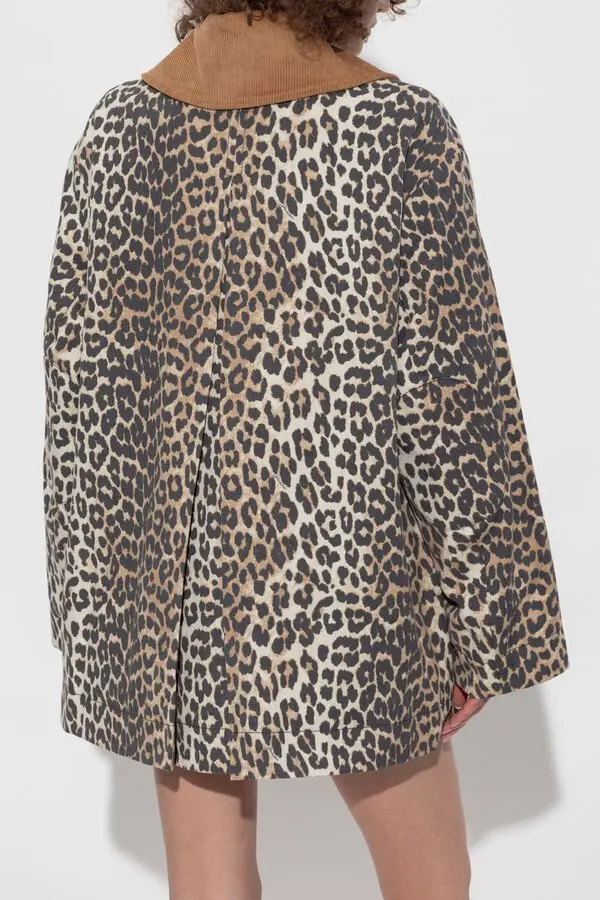 GANNI Animal Print Jacket - Beige