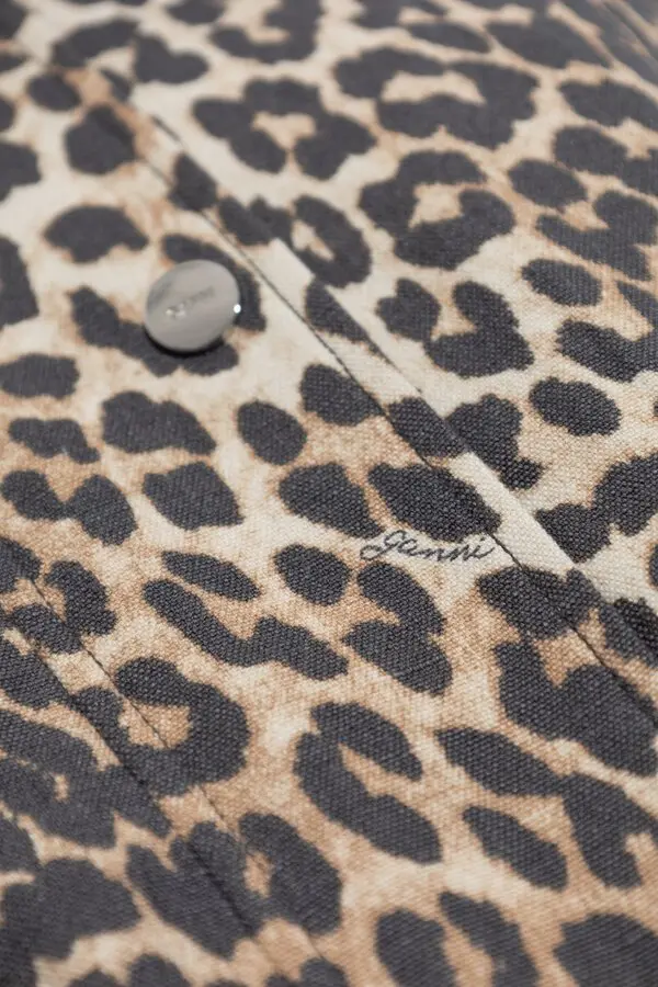 GANNI Animal Print Jacket - Beige