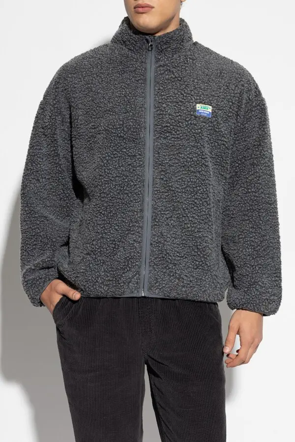 American Vintage Furry Logo Patch Sweatshirt - Grey